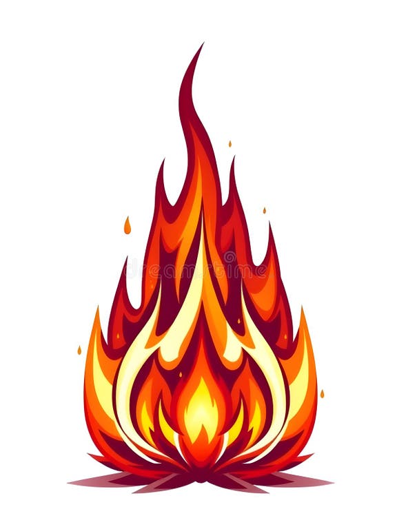 Stylized Pyramidal Flame Vector with Layered Gradient and Glowing ...