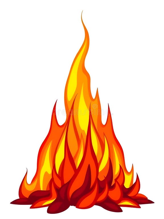 Stylized Pyramidal Flame Vector with Layered Gradient and Glowing ...