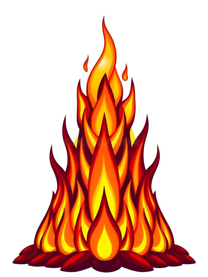 Stylized Pyramidal Flame Vector with Layered Gradient and Glowing ...