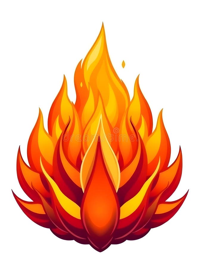 Stylized Pyramidal Flame Vector with Layered Gradient and Glowing ...
