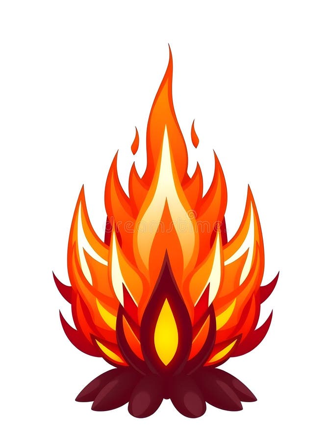 Stylized Pyramidal Flame Vector with Layered Gradient and Glowing ...