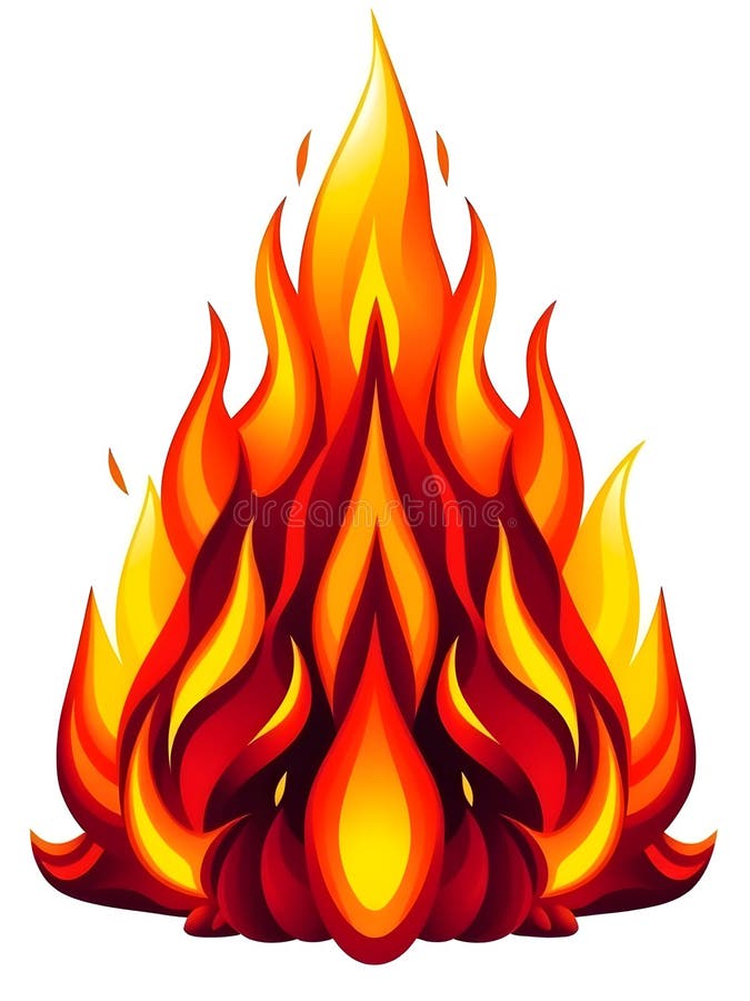 Stylized Pyramidal Flame Vector with Layered Gradient and Glowing ...