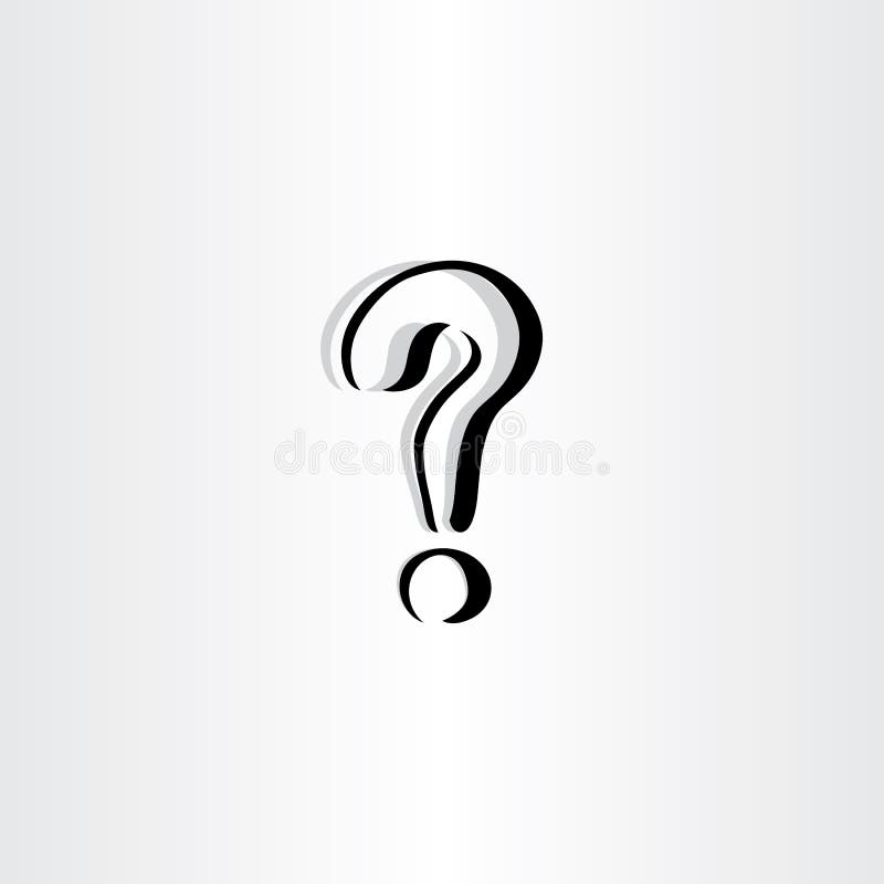 Stylized Question Mark Icon Logo Black Symbol Stock Vector ...