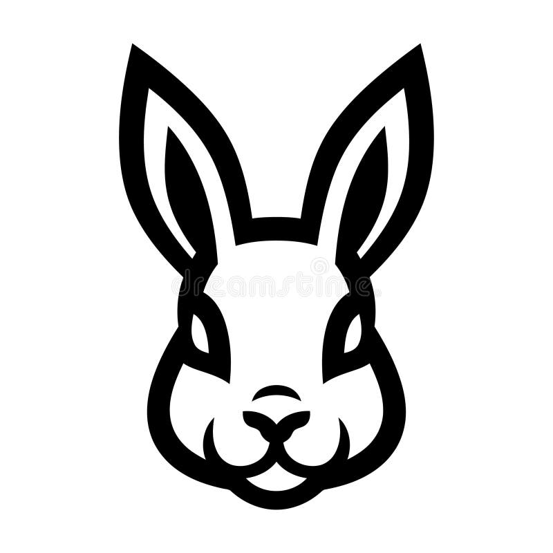 Stylized Rabbit Head Logo Design Stock Vector - Illustration of white ...
