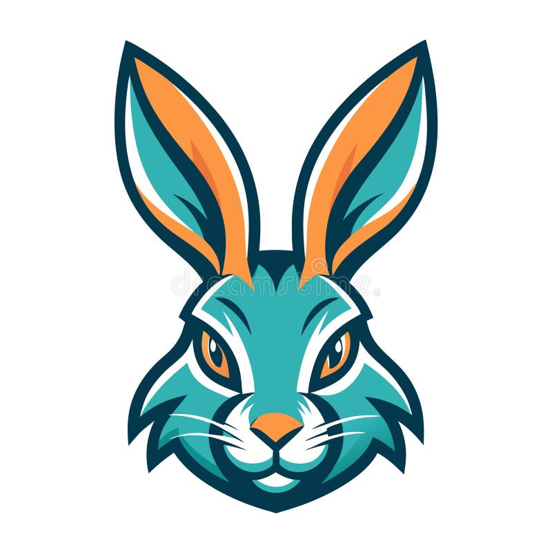 Stylized Rabbit Head Vector Illustration with Vibrant Colors for ...