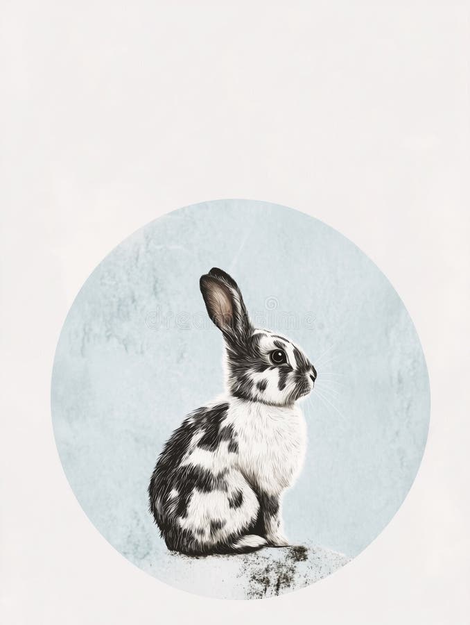 Elegant and Contemporary Rabbit Artwork with Pastel Colors. a ...