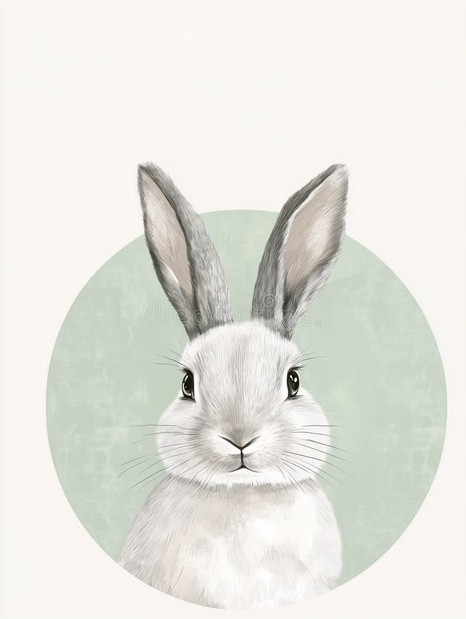 Elegant and Contemporary Rabbit Artwork with Pastel Colors. a ...