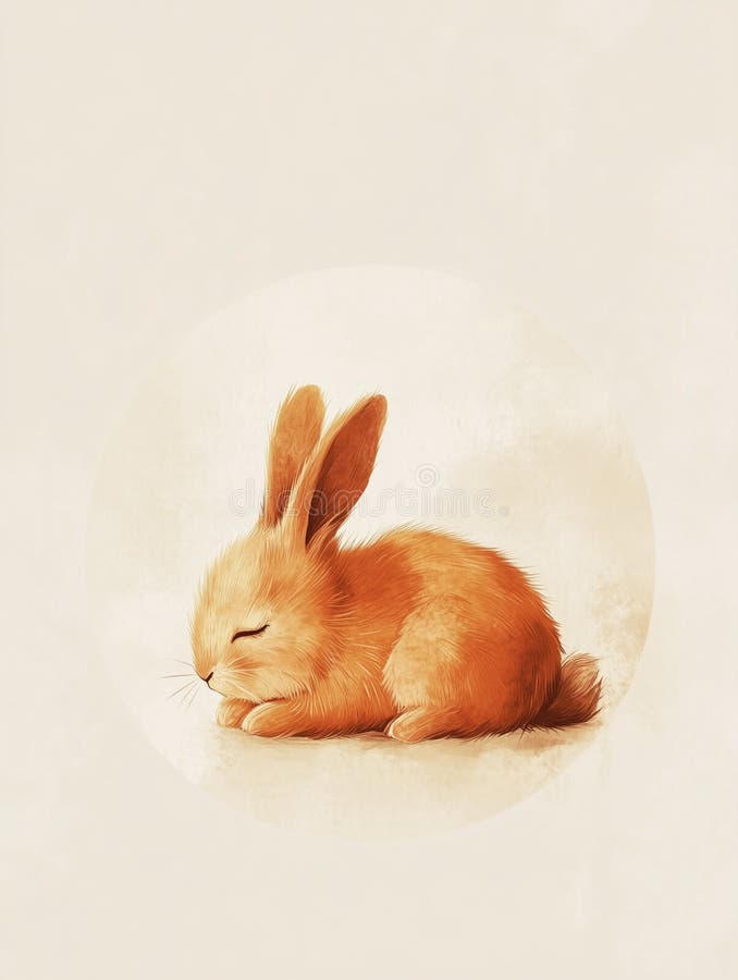 Elegant and Contemporary Rabbit Artwork with Pastel Colors. a ...