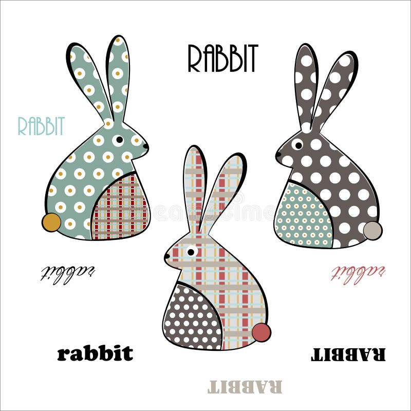 Stylized rabbits stock vector. Illustration of congratulation - 18345946