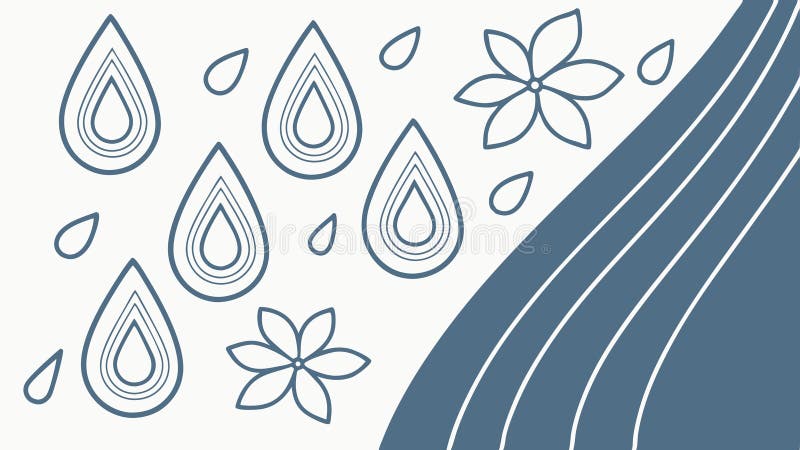 Stylized Rain Drops Falling Over a Textured Background, Vector Design ...