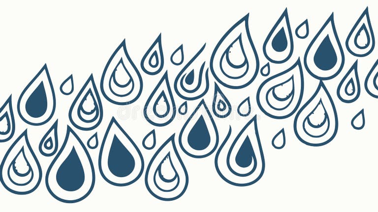 Stylized Raindrop Pattern, Weather and Water Concept, Vector Design ...