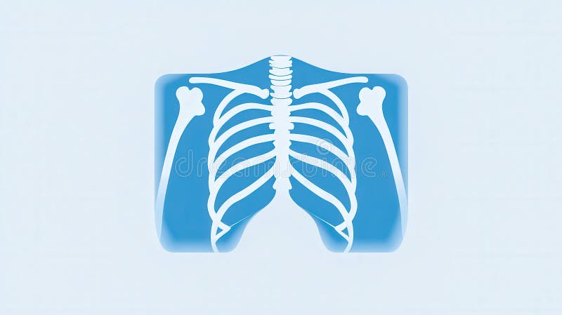 X Ray Image Showing Healthy Rib Cage and Bones Stock Photo - Image of ...