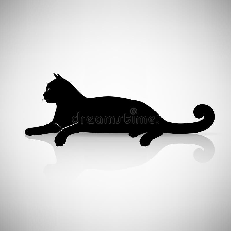 Stylized Reclining Cat stock vector. Illustration of design - 118975277
