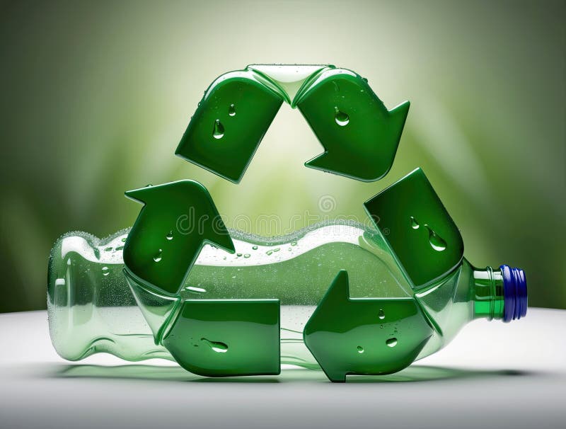 Stylized Recycle Symbol Crafted from a Clean and Intact Bottle Stock ...