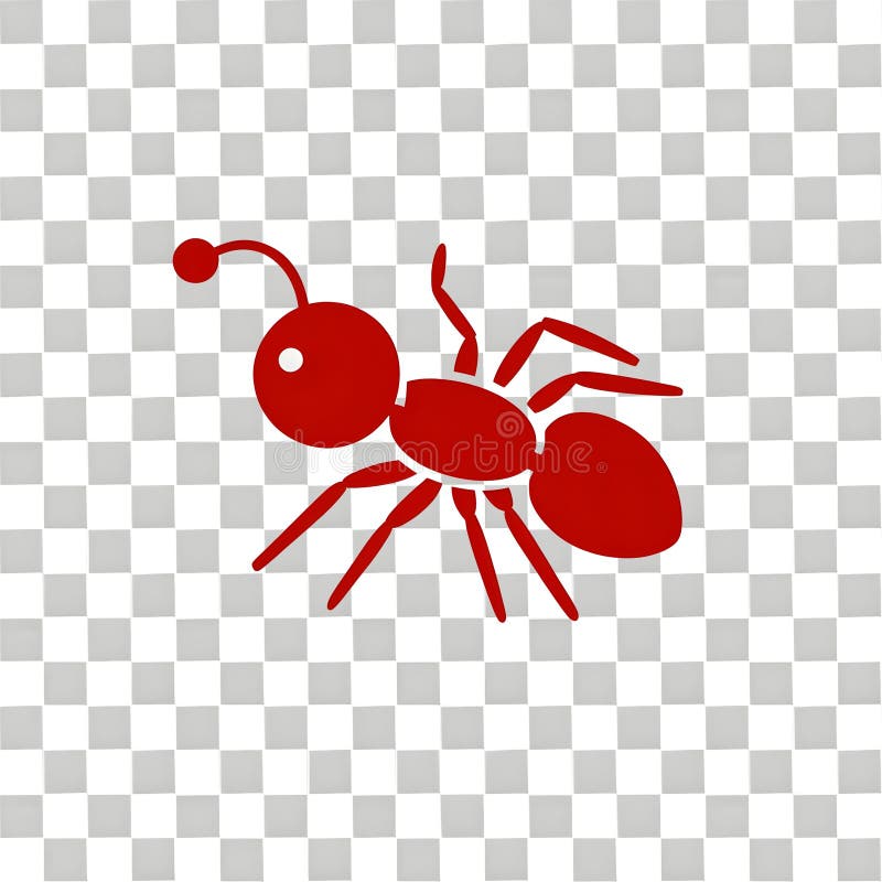 Minimalistic Red Ant Clipart with Rounded Features Stock Image ...