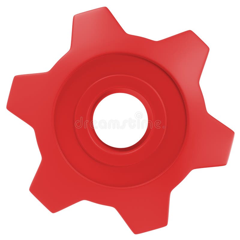 Stylized red cogwheel stock illustration. Illustration of icon - 356941617