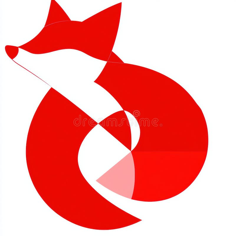 Abstract Red Fox Design stock illustration. Illustration of lines ...