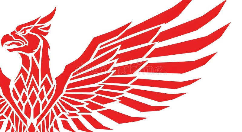 Stylized Red Griffin Emblem with Wings Stock Illustration ...