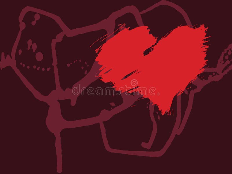 Stylized red heart stock vector. Illustration of traditional - 7653171