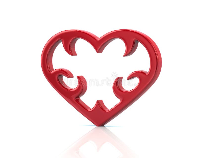 Stylized red heart stock illustration. Illustration of concept - 85639673