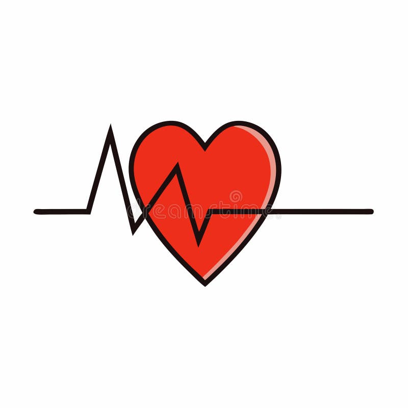 A Stylized Red Heart is Depicted with a Black EKG Line Running through ...