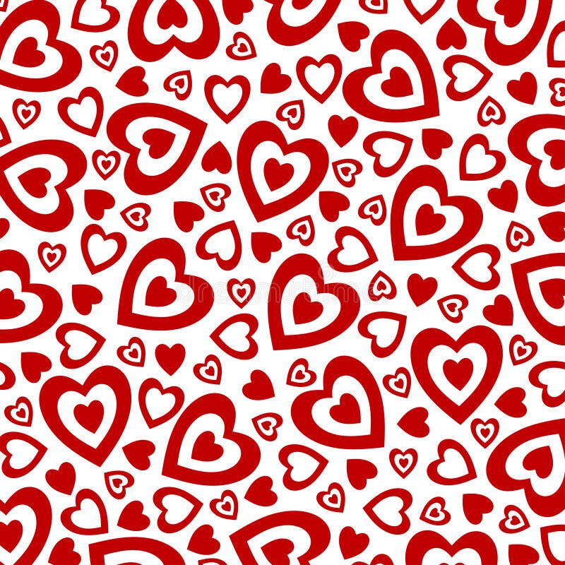 Stylized Red Hearts. Texture Stock Vector - Illustration of happy ...