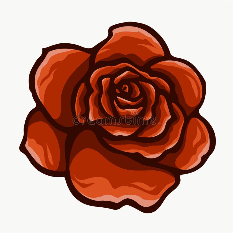 Stylized red rose stock illustration. Illustration of gift - 111529553