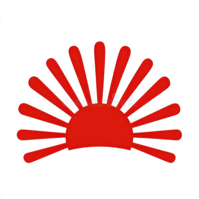 Stylized Sun Graphic Design Element Red Background Bright Yellow Sun ...