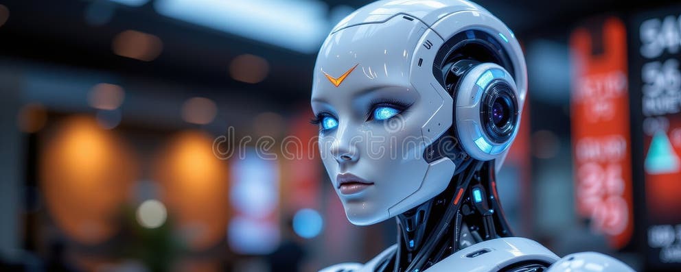 Stylized Render of Humanoid Ai Robot with Smooth Design and Calm ...