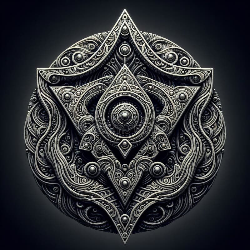 A Stylized Representation of a Ancient Mystical Symbol with a Fo Stock ...