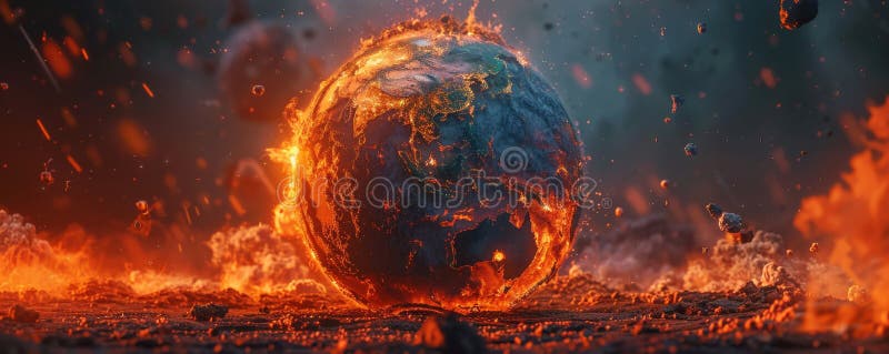 A Stylized Representation of a Boiling Earth, with Continents Rendered ...