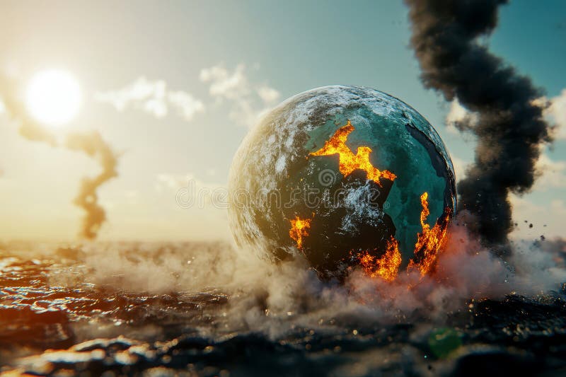 A Stylized Representation of a Boiling Earth, with Continents Rendered ...