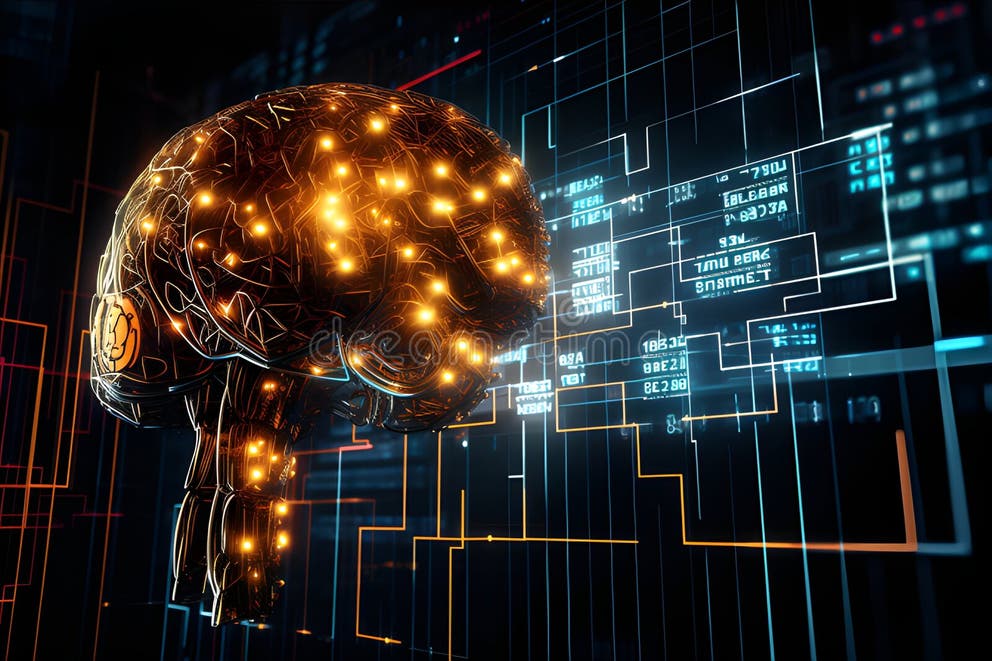 Stylized Representation of a Brain-computer Interface Intertwines with ...