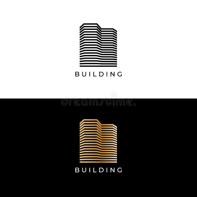 Stylized Representation of a Building Made of Parallel Horizontal Lines ...