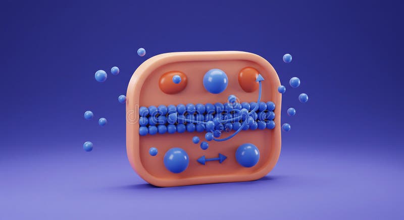 A Stylized Representation of a Cell Membrane, Featuring a Peach-colored ...