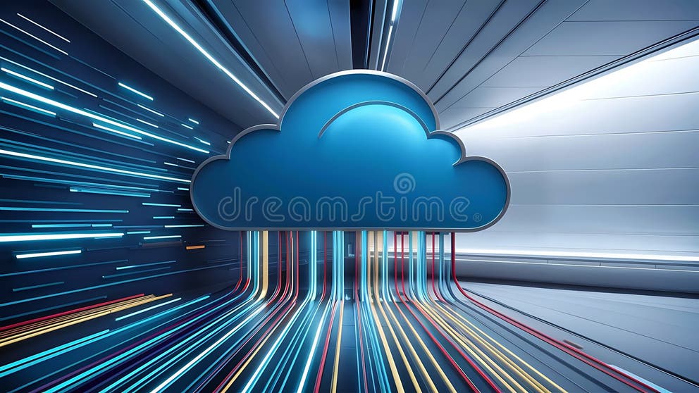 A Stylized Representation of Cloud Computing Technology, Ai Generated ...