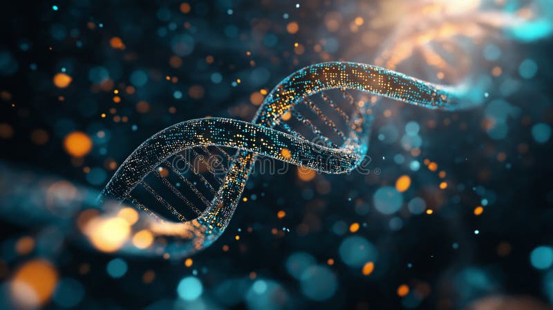 Stylized Representation of DNA and Binary Code Illustrating the Fusion ...