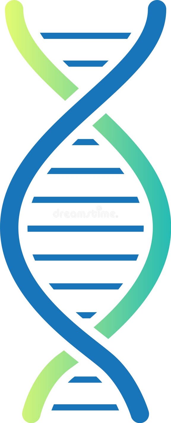 Stylized Representation of a DNA Double Helix, Featuring a Blue and ...