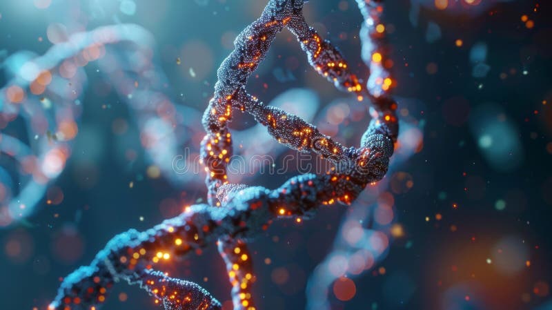 A High-definition Image Featuring a Stylized Representation of a DNA ...