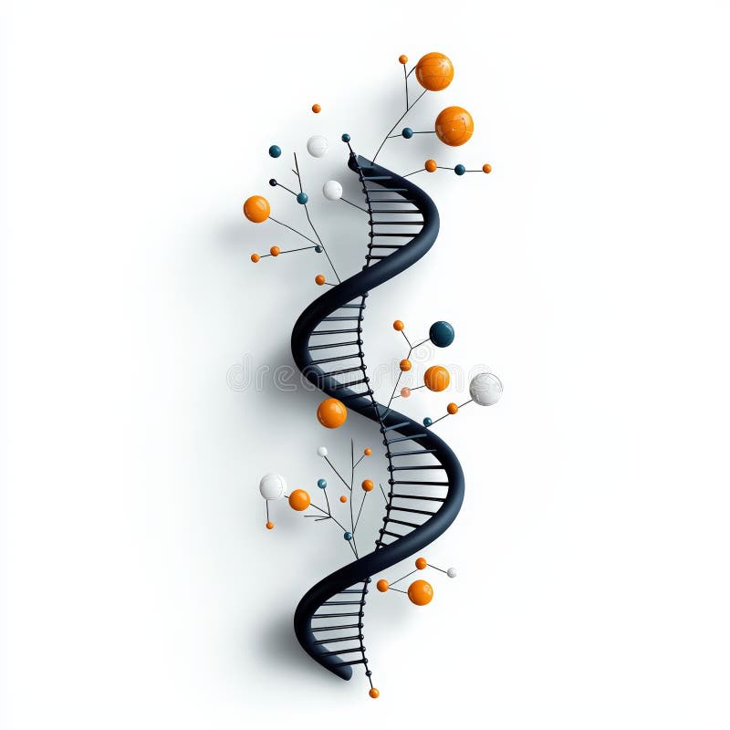 A Stylized Representation of DNA Showcasing Vibrant Colors and ...