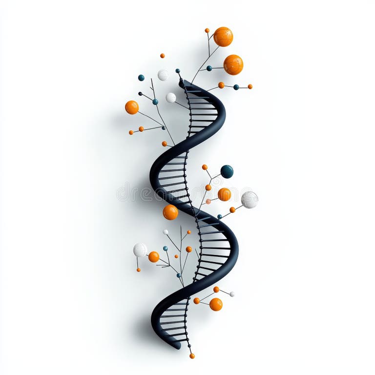 A Stylized Representation of DNA Showcasing Vibrant Colors and ...