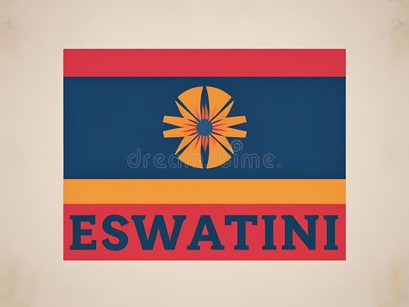 Eswatini National Flag Design Depiction Stock Image - Image of emblem ...