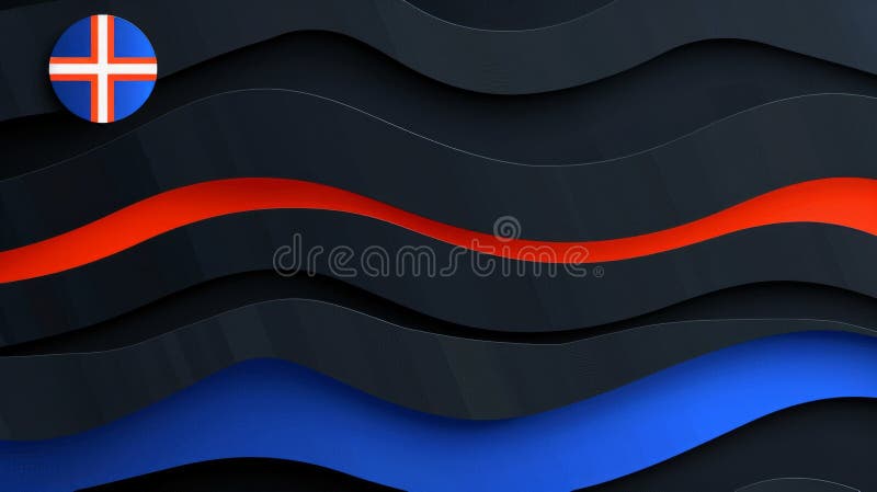 Stylized Representation of the Icelandic Flag in a Waving Pattern. this ...