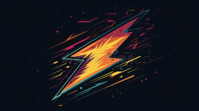 A Stylized Representation of a Lightning Bolt Conveying Excitement and ...