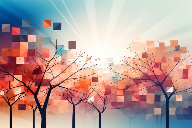 A Stylized Representation of Nature, Such As Trees or Flowers ...