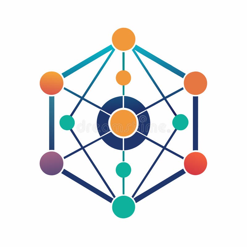 Stylized Representation of a Network Formed by Interconnected Circles ...