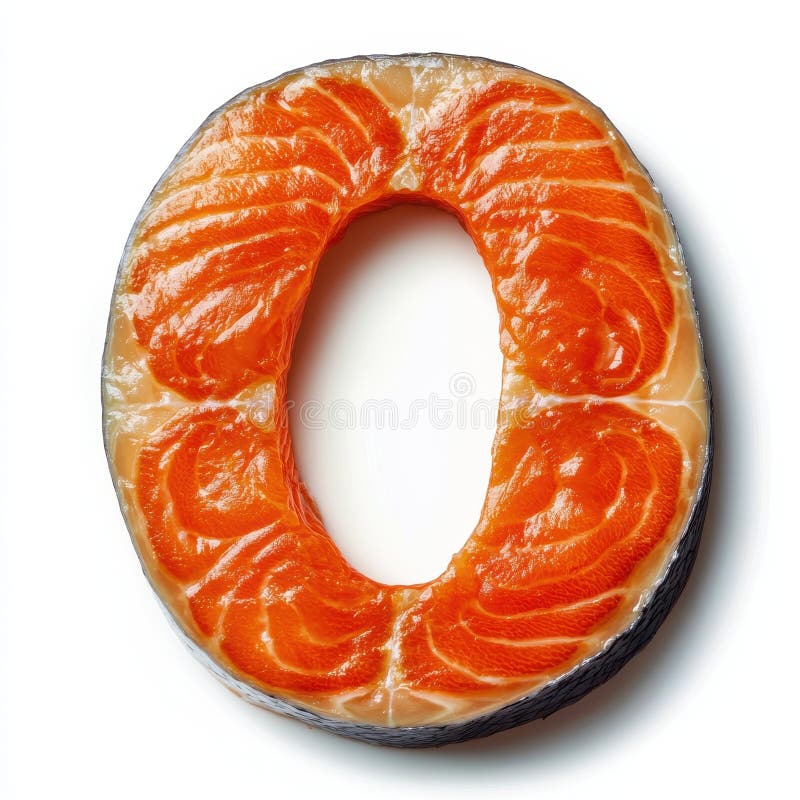 A Stylized Representation of the Number "0" Made from Salmon Stock ...