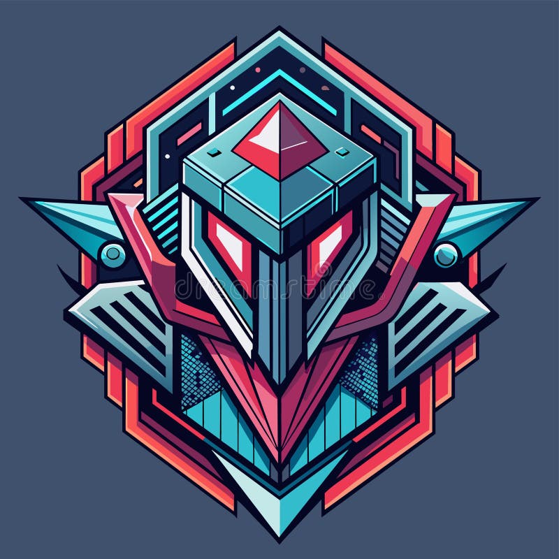 A Stylized Representation of a Robot Head with Sleek Geometric Features ...