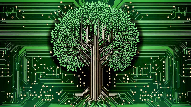 A Stylized Representation of a Tree Integrated into an Electronic ...