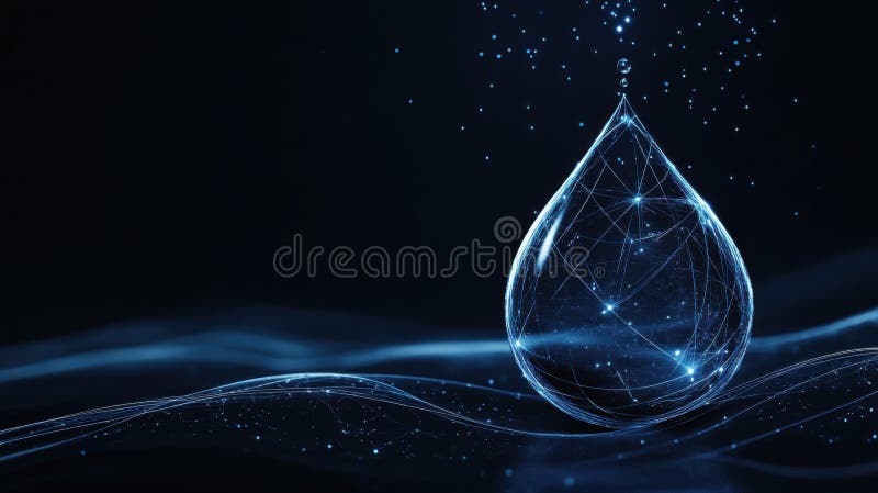 A Stylized Representation of a Water Droplet with Luminous Particles ...